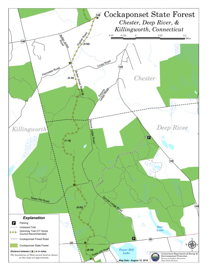 Cockaponset State Forest - Tower Hill Map by State of Connecticut DEEP ...