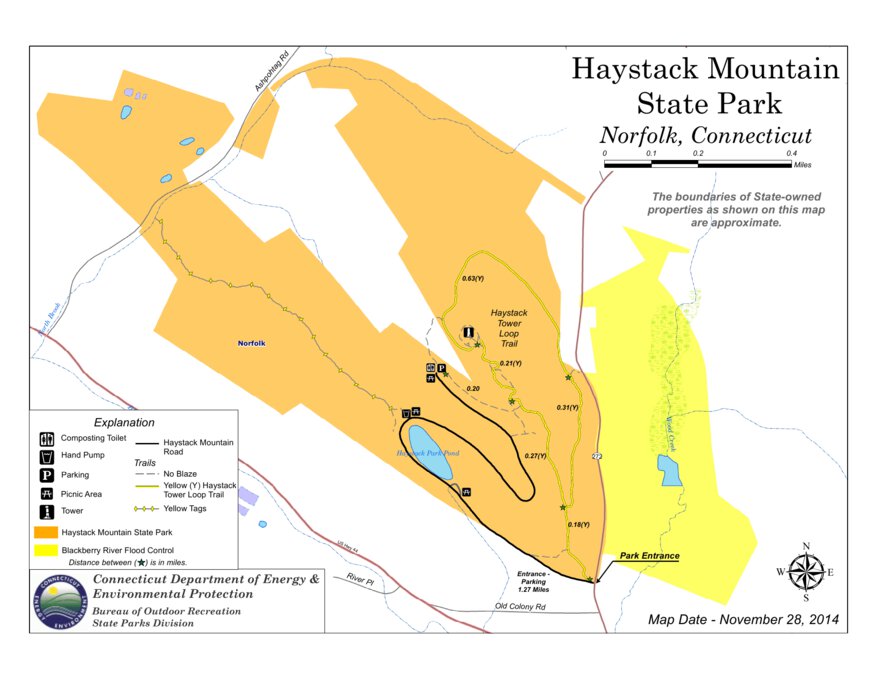 Haystack Mountain State Park Map by State of Connecticut DEEP | Avenza Maps