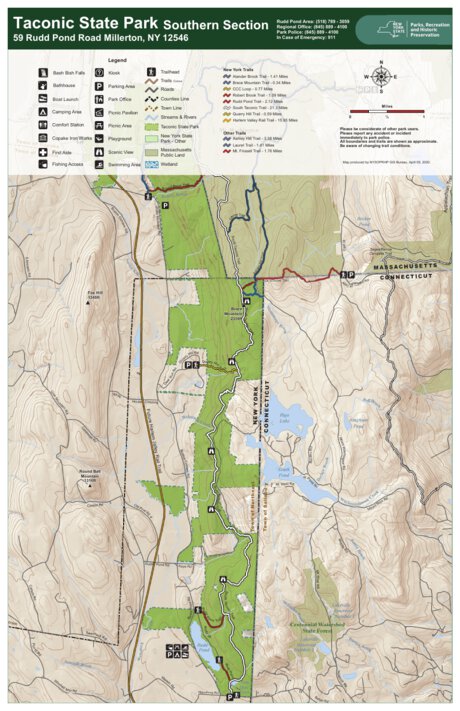 Taconic State Park Trail Map South by New York State Parks | Avenza Maps