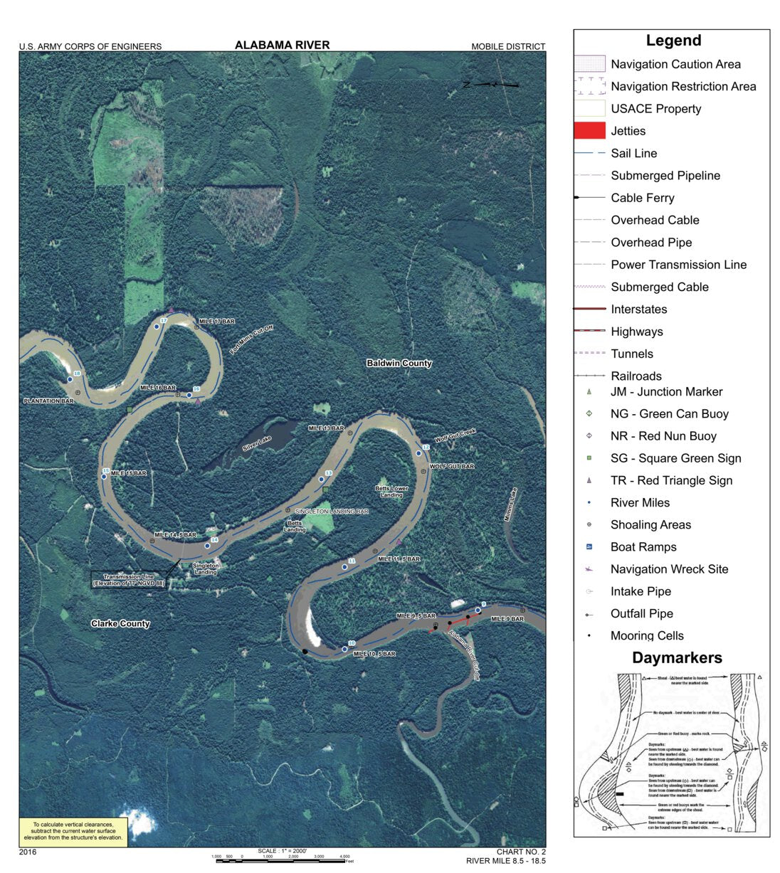 Alabama River Navigation Chart 2 (Mile 8.5 - 18.5) Map by US Army Corps ...