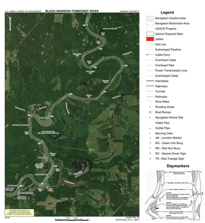 Black Warrior-Tombigbee River Navigation Chart 36 (Mile 277.4 - 289.3 ...