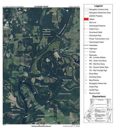 Alabama River Navigation Chart 45 (Mile 299.0 - Coosa River Mile 6.1 ...