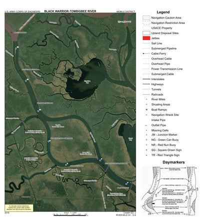 Black Warrior-Tombigbee River Navigation Chart 2 (Mile 5.6 - 12.8) Map ...