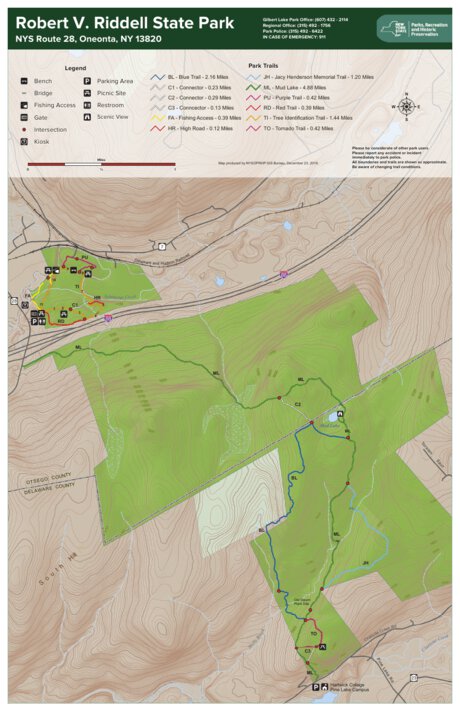 Robert V Riddell State Park Trail Map by New York State Parks | Avenza Maps