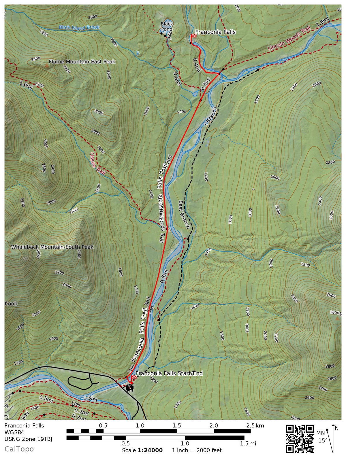 Franconia Falls Map by Effortless Adventure LLC | Avenza Maps