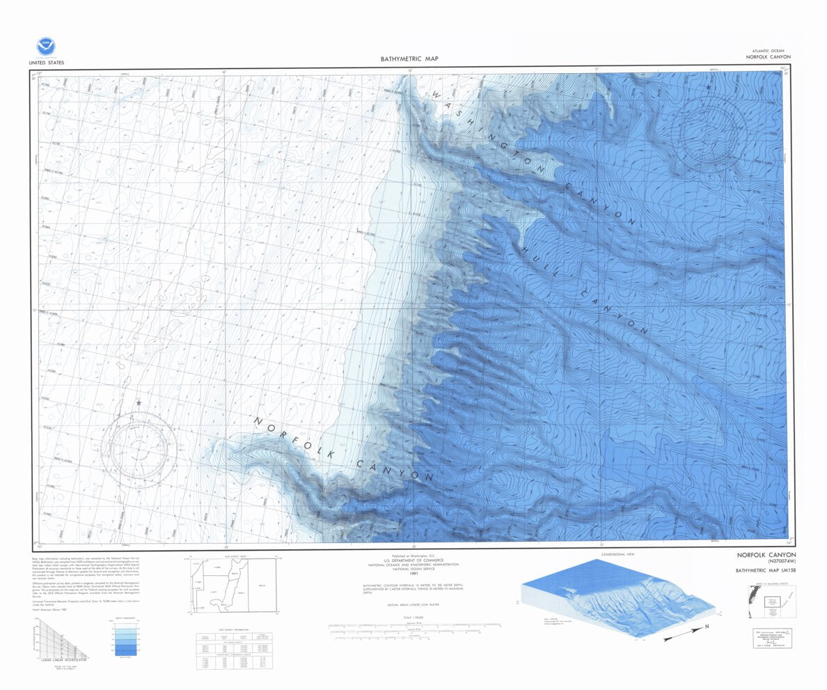Norfolk Canyon (LM-158) Map by National Oceanographic & Atmospheric ...