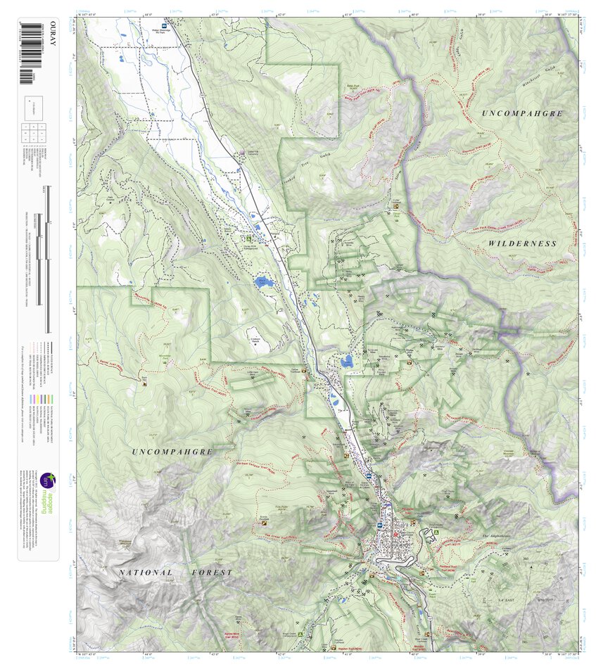 Ouray, Colorado 7.5 Minute Topographic Map by Apogee Mapping, Inc ...