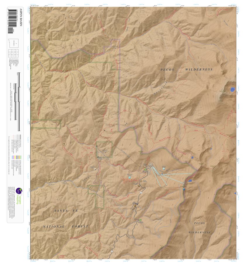 Aspen Basin, New Mexico 7.5 Minute Topographic Map - Color Hillshade by ...