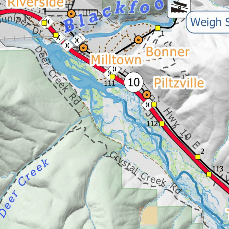 Clark Fork River Bonner to Kona Bridge Map by Off The Grid Maps ...