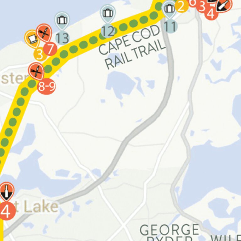 Cape Cod Rail Trail Bike Map by BIKABOUT | Avenza Maps