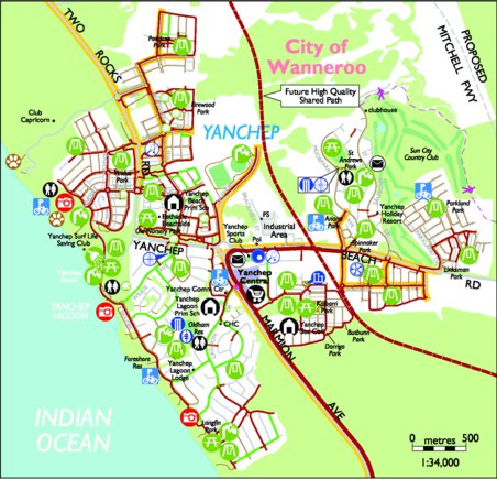 City of Wanneroo - Yanchep Walking Cycling Map by Western Australia ...