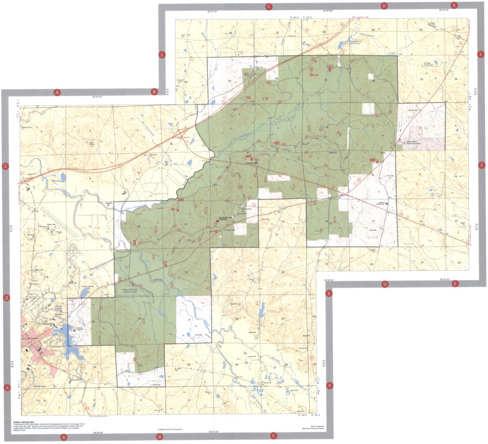 Tuskegee National Forest Visitor Map by US Forest Service R8 | Avenza Maps