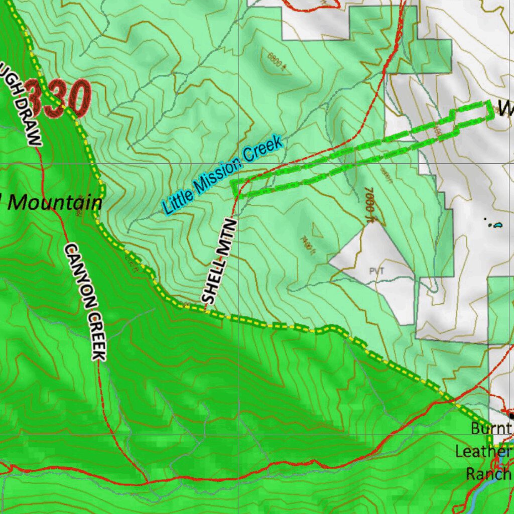 Mountain Goat Hunting District 330 Land Ownership Map by Montana ...