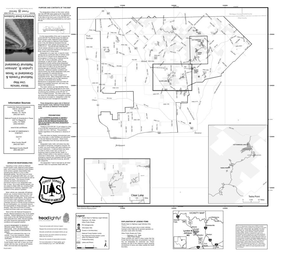 Motor Vehicle Use Map, MVUM, Lyndon B. Johnson National Grassland ...