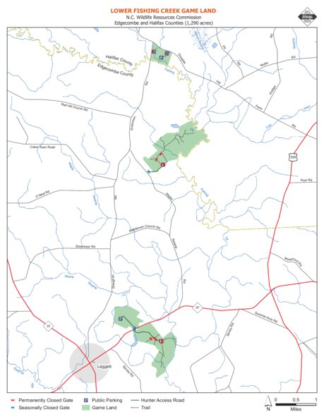 Lower Fishing Creek Game Land Map by North Carolina Wildlife Resources ...