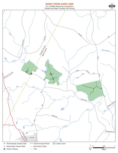 Sandy Creek Game Land Map by North Carolina Wildlife Resources ...