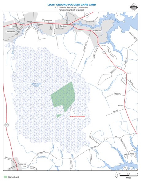 Light Ground Pocosin Game Land Map by North Carolina Wildlife Resources ...
