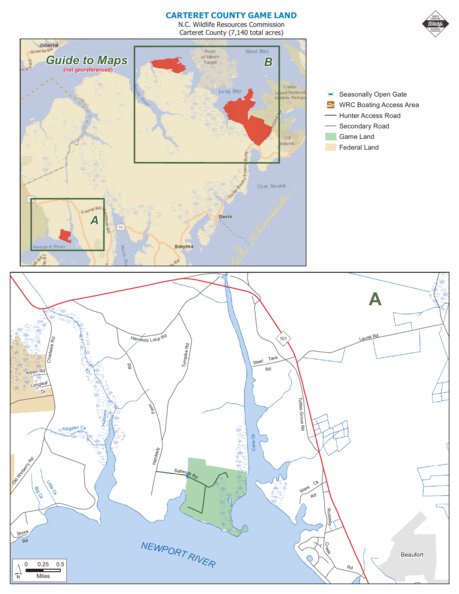Carteret County Game Land Map by North Carolina Wildlife Resources ...