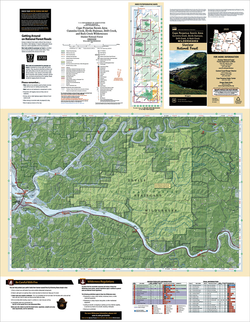 Siuslaw Wilderness Map Bundle by US Forest Service R6 Pacific Northwest ...