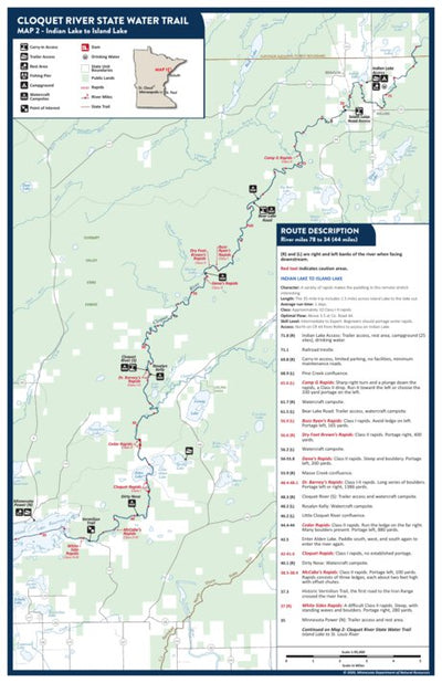 Cloquet River State Water Trail - Map 2, Indian Lake to Island Lake ...