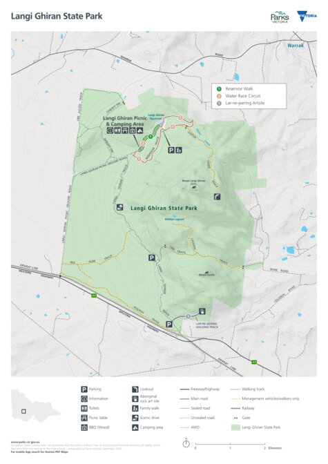Langi Ghiran State Park Visitor Guide Map by Parks Victoria | Avenza Maps