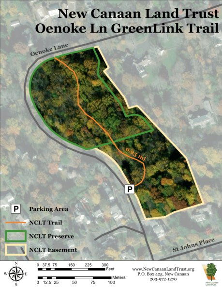 New Canaan Land Trust: GreenLink Trail (Oenoke Lane) Map by New Canaan ...