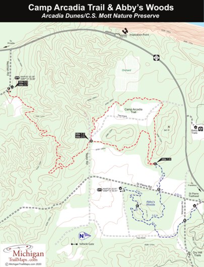 Camp Trails - Arcadia Dunes Map by MichiganTrailMaps.com | Avenza Maps