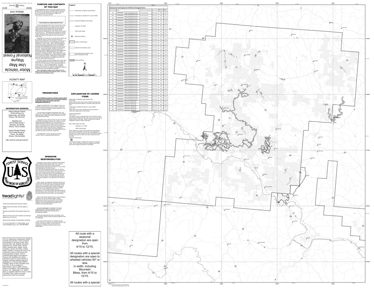 Wayne NF MVUM Map Bundle by US Forest Service R9 | Avenza Maps