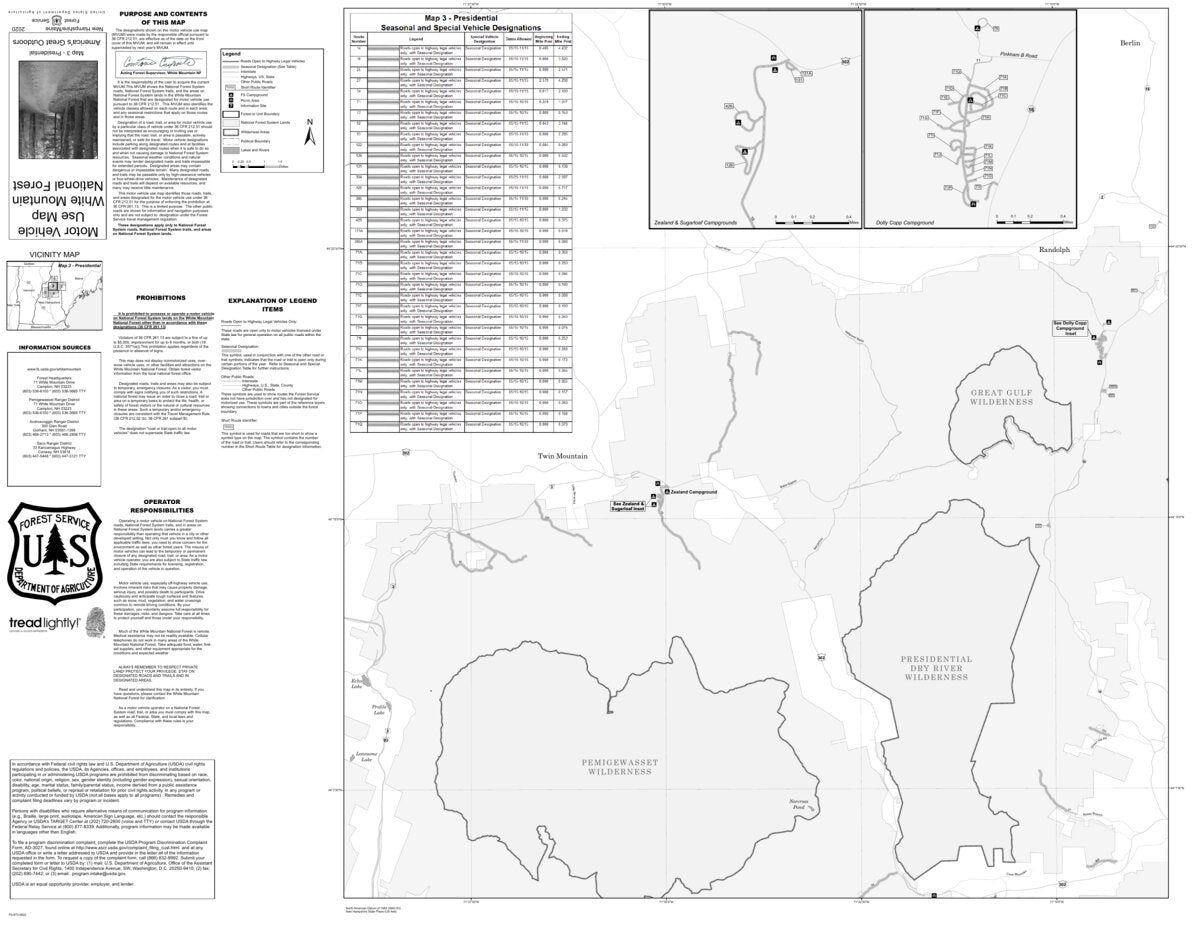 White Mountain NF MVUM Map Bundle by US Forest Service R9 | Avenza Maps