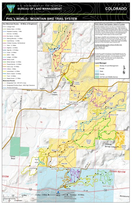 Phil's World Mountain Bike Trail System Map by Bureau of Land ...