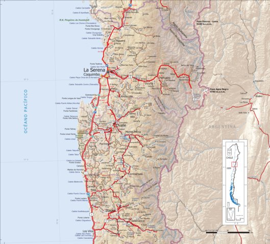 Carta Caminera de Coquimbo Map by Avenza Systems Inc. | Avenza Maps