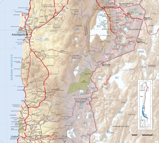 Carta Caminera de Antofagasta Map by Avenza Systems Inc. | Avenza Maps