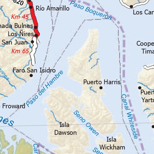 Carta Caminera de Magallanes y la Antártica Chilena (Sur) Map by Avenza ...