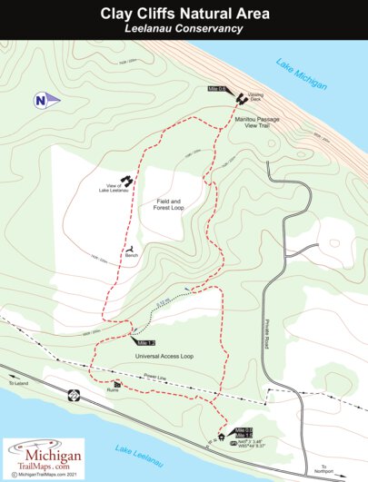 Clay Cliffs Natural Area Map by MichiganTrailMaps.com | Avenza Maps
