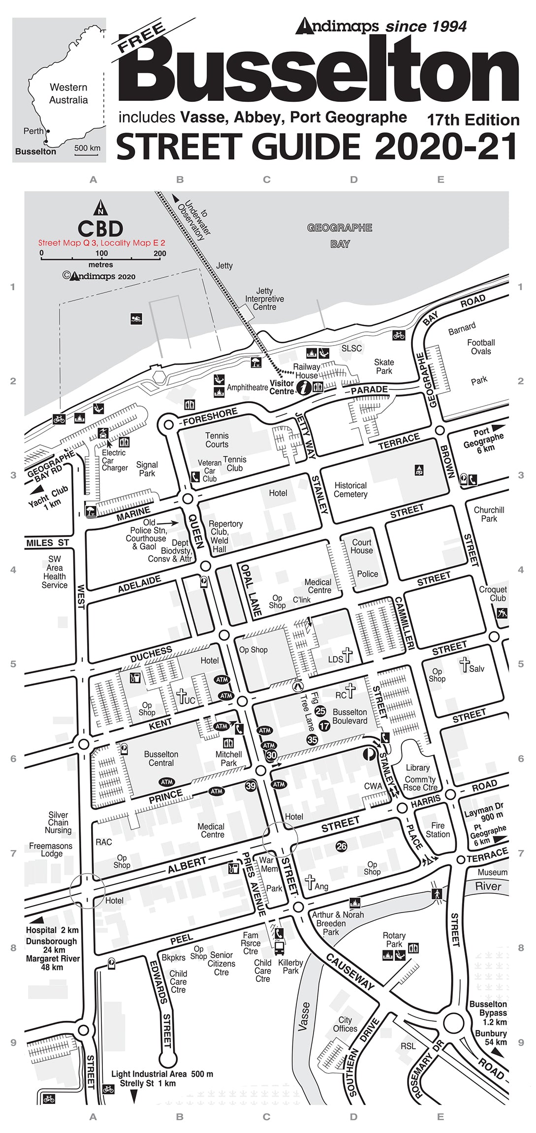 Andimaps - Busselton Street Guide Map by Andimaps | Avenza Maps