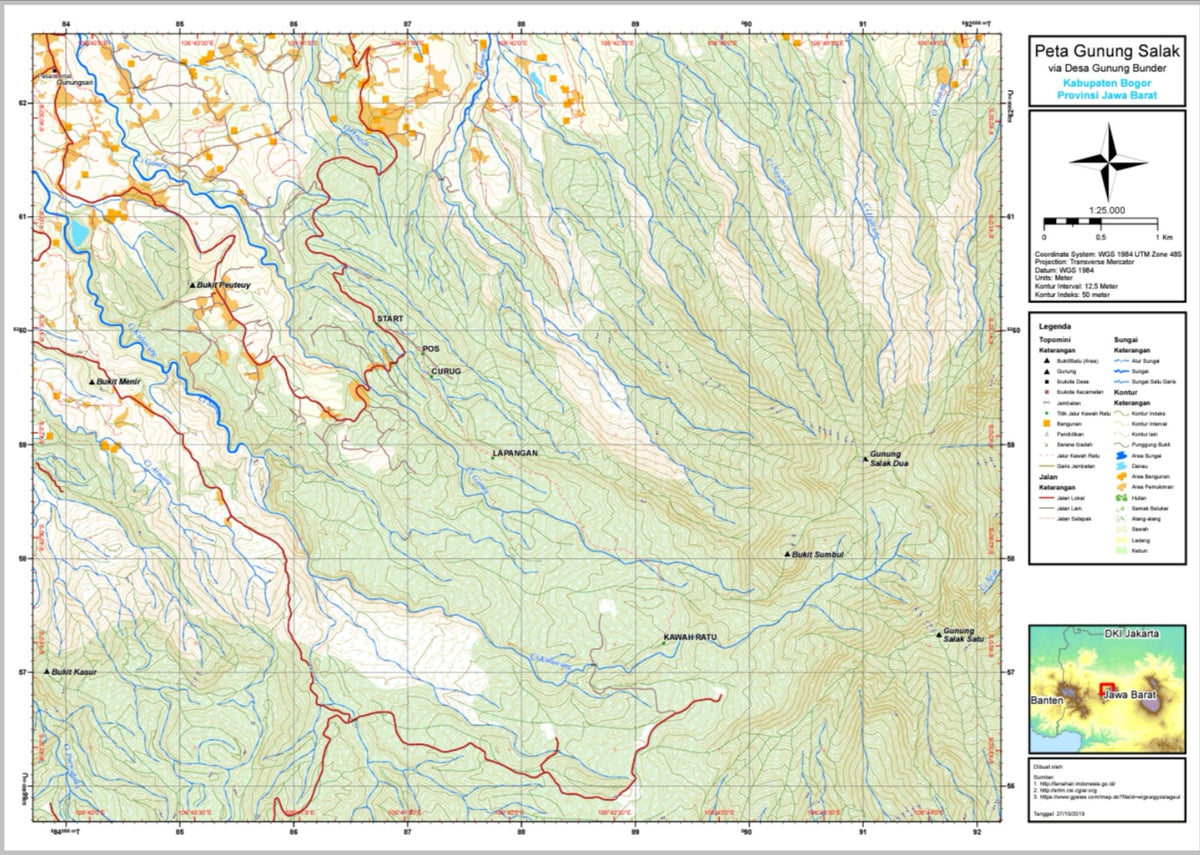 Gunung Salak via Desa Gunung Bunder Map by Saparhadi | Avenza Maps