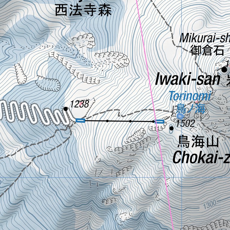 Iwaki-san Daikoku-zawa Ski Touring (Aomori Prefecture, Japan) Map by ...