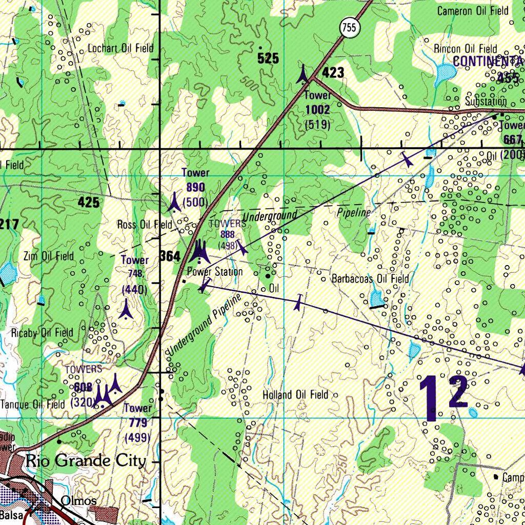 McAllen, 1993, 5th edition of JOG Air NG-14-5 at 250000 scale Map by ...