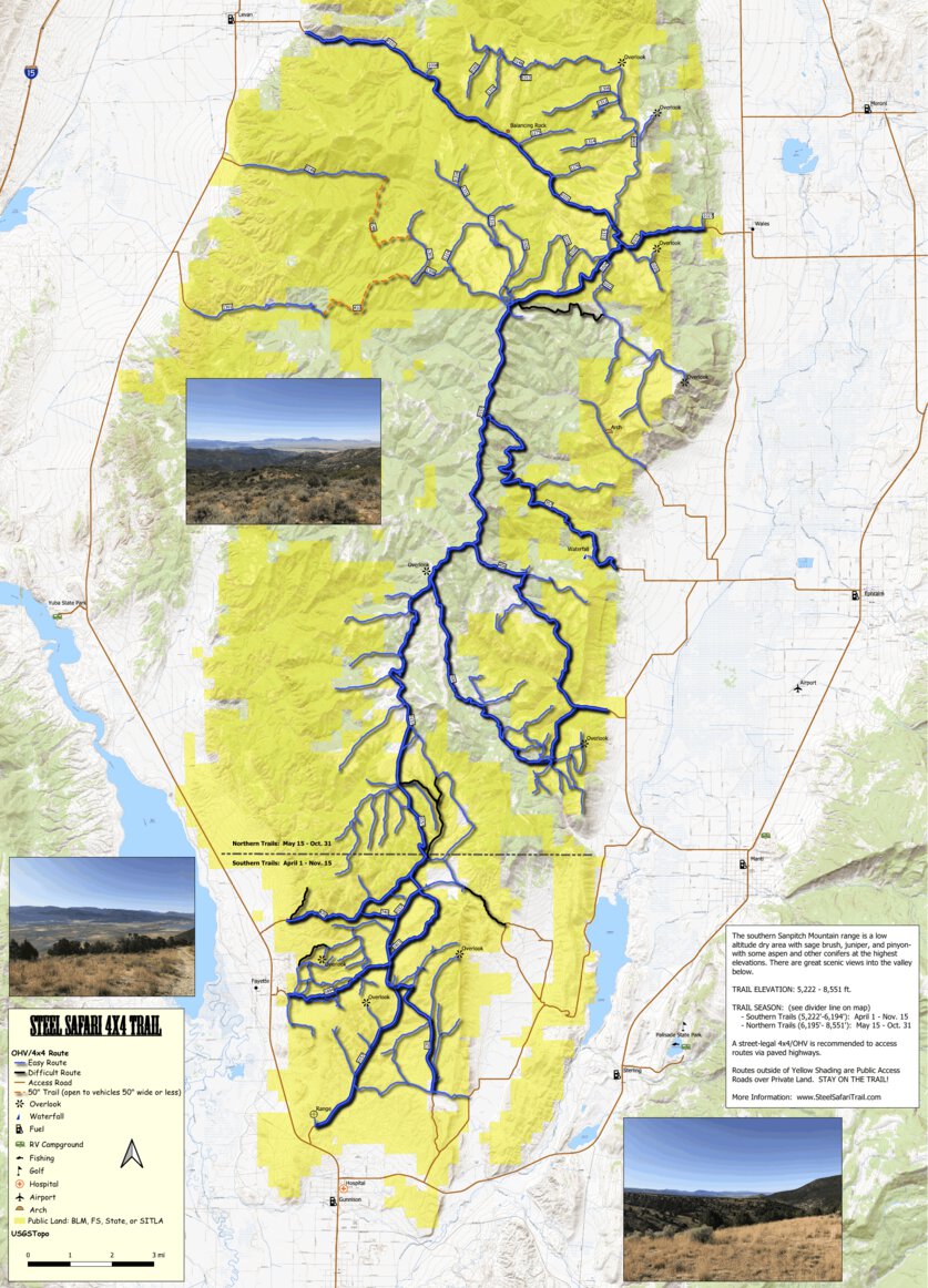 Steel Safari 4x4 Trail Map by Sanpete County, Utah | Avenza Maps