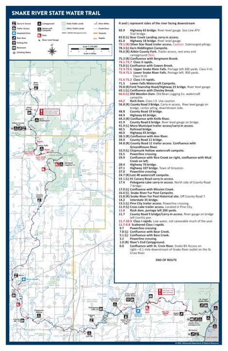 Snake River State Water Trail, MNDNR Map by Minnesota Department of ...