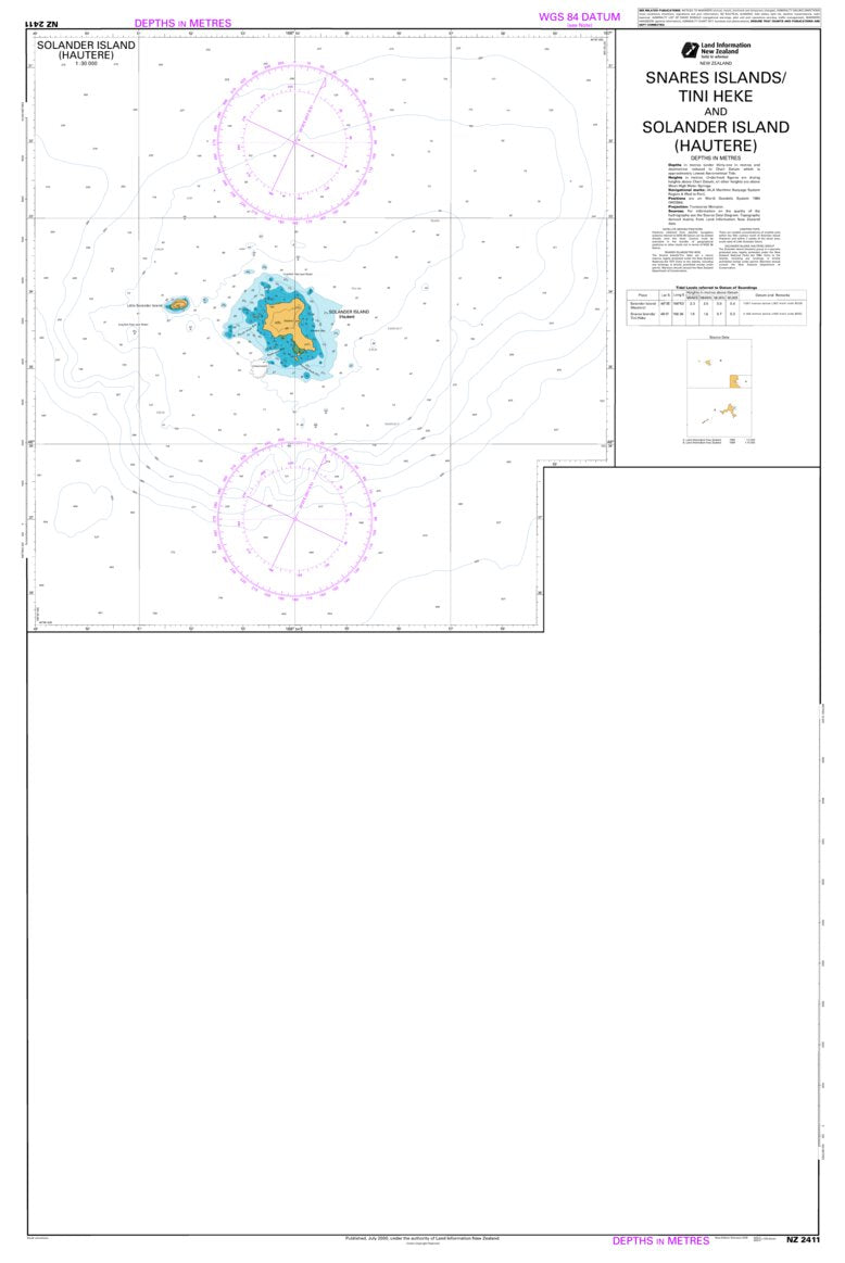 Snares Island/Tini Heke and Solander Island Map by Land Information New ...