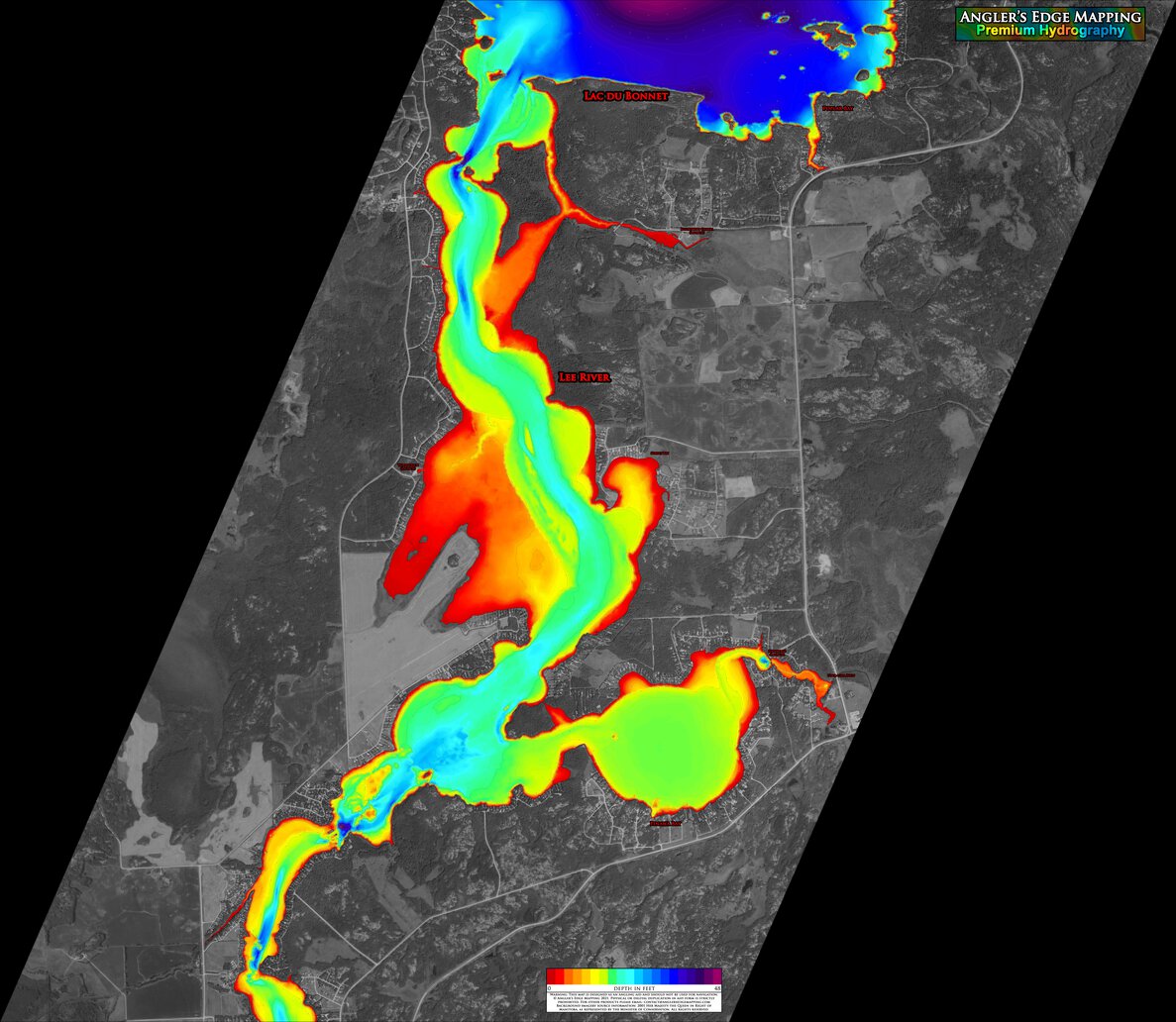AEM Lac du Bonnet: Lee River north Map by Angler's Edge Mapping ...