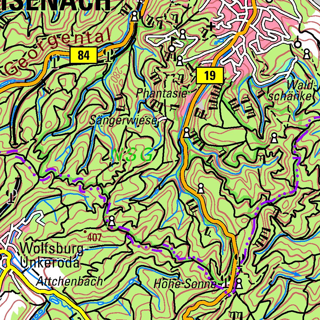 Eisenach [C5126] Map by Thuringer Landesamt Fur Bodenmanagement Und ...