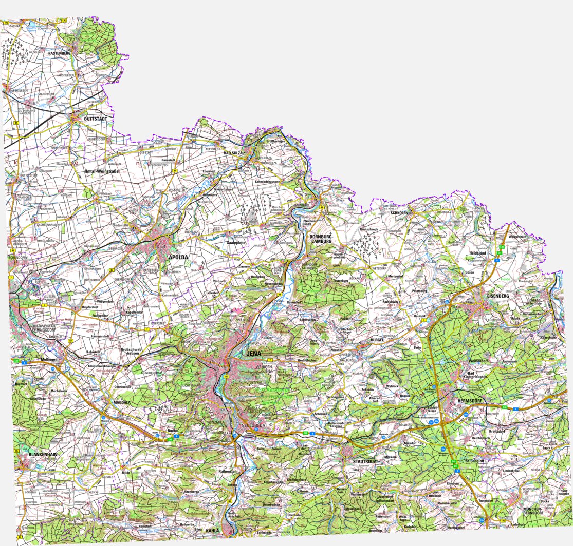 Jena [C5134] Map by Thuringer Landesamt Fur Bodenmanagement Und ...