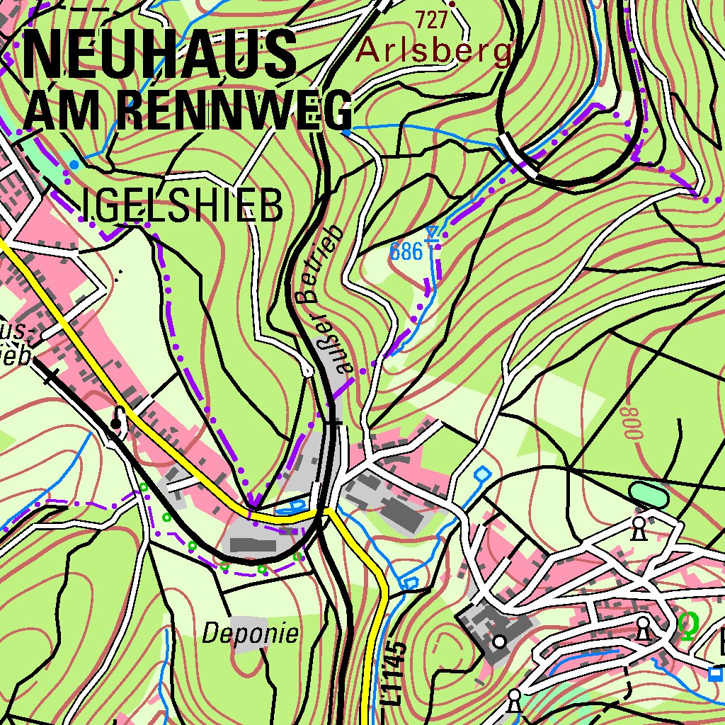Neuhaus am Rennweg [L5532] Map by Thuringer Landesamt Fur ...