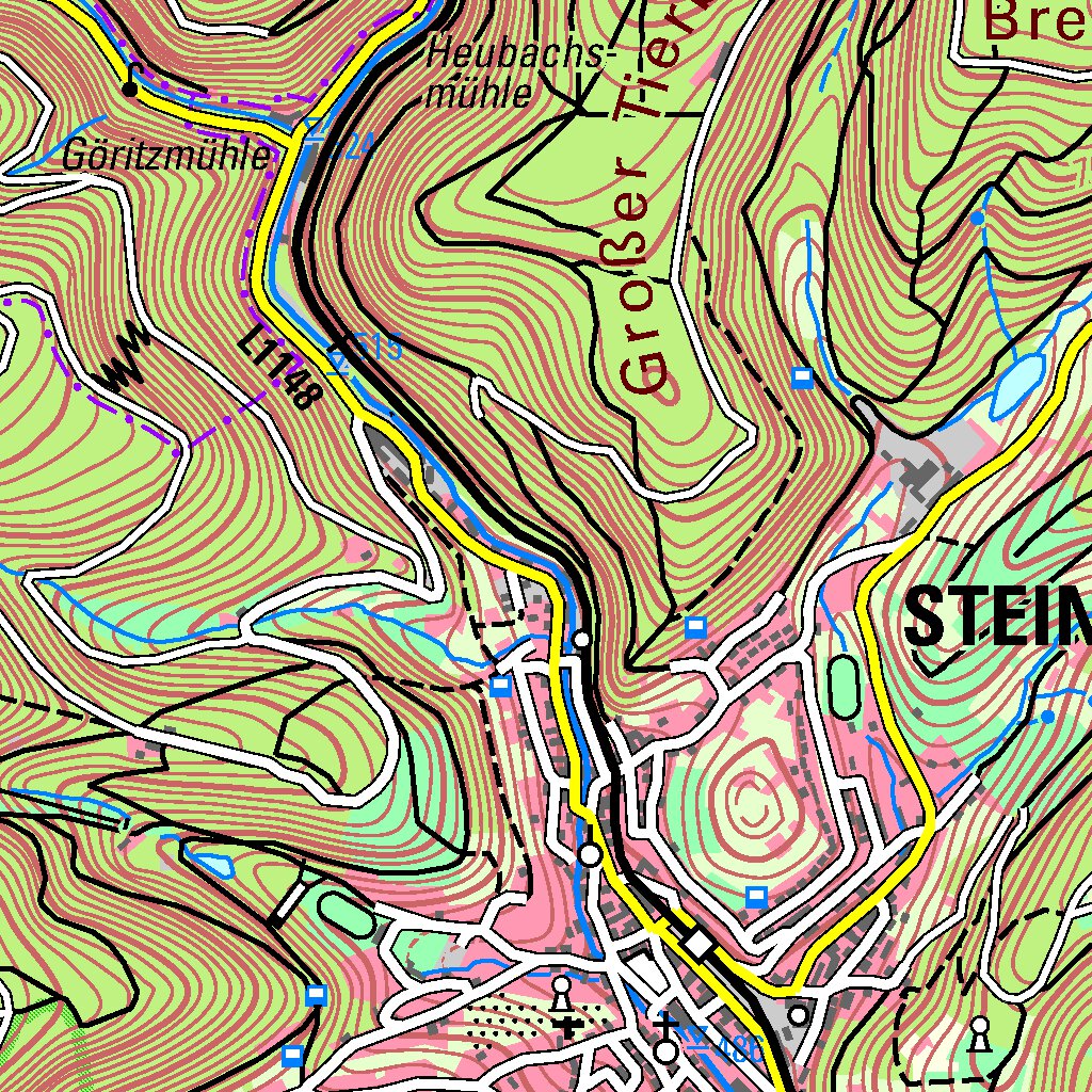 Neuhaus am Rennweg [L5532] Map by Thuringer Landesamt Fur ...