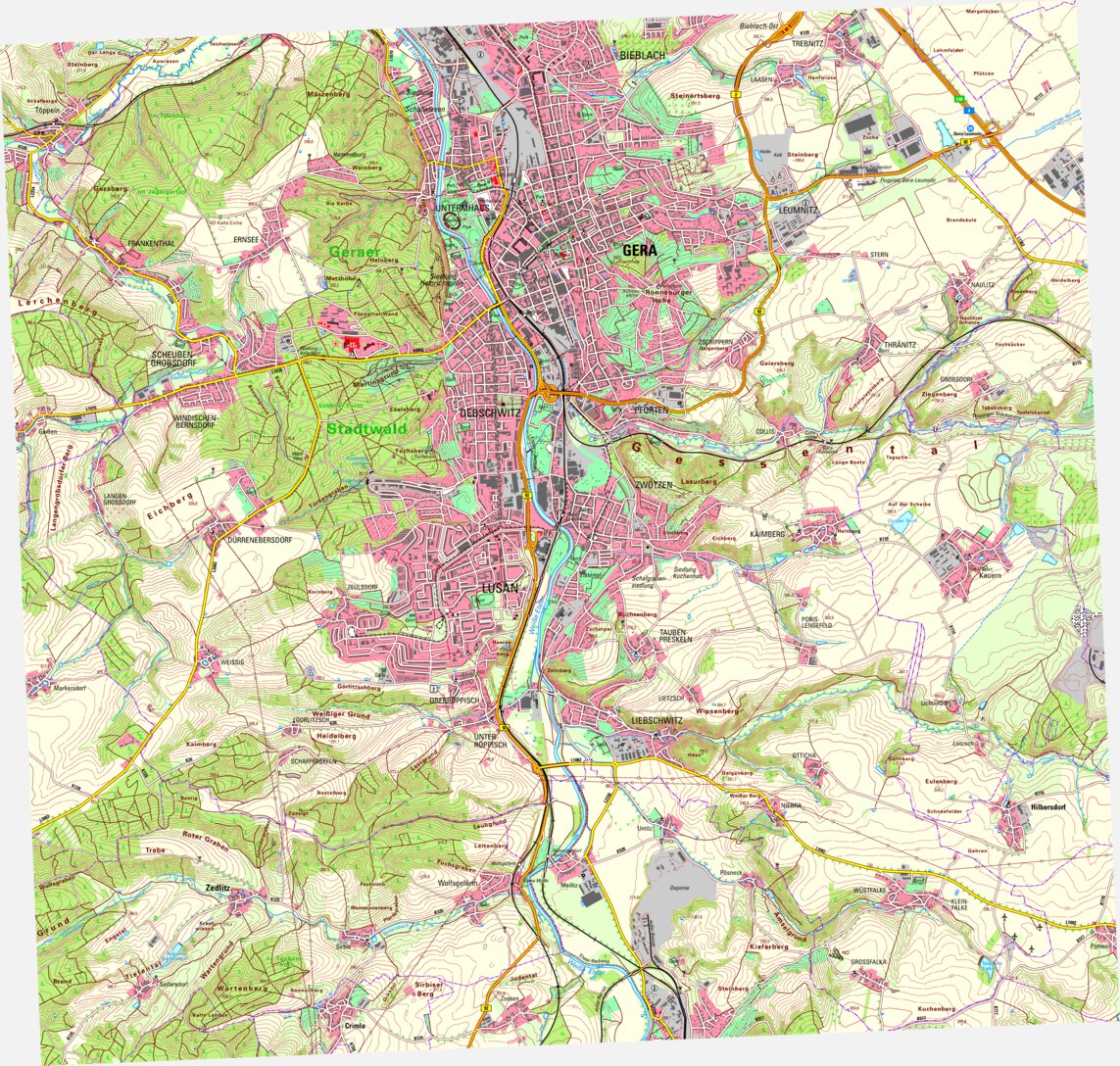 Gera [5138] Map by Thuringer Landesamt Fur Bodenmanagement Und ...
