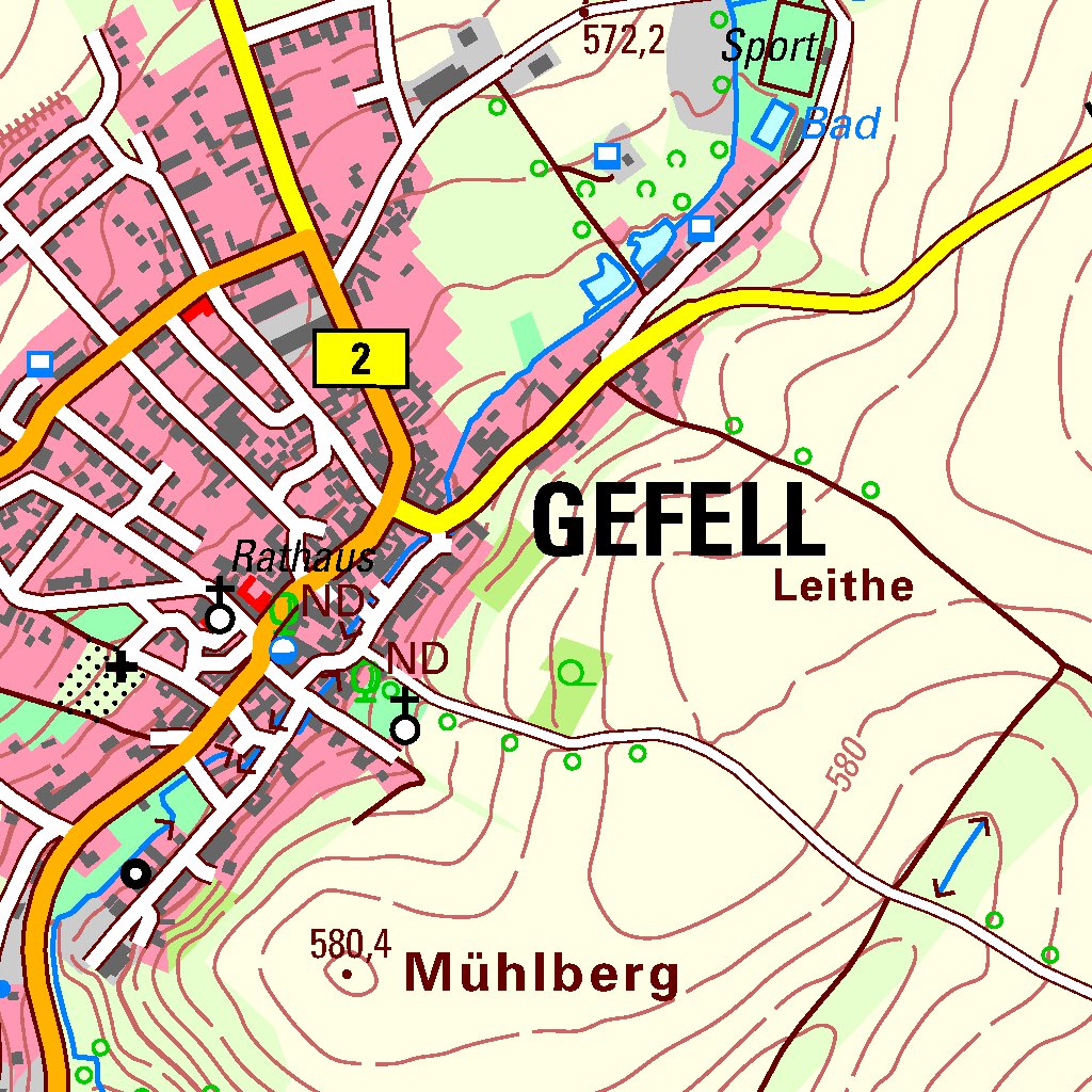 Gefell [5537] Map by Thuringer Landesamt Fur Bodenmanagement Und ...