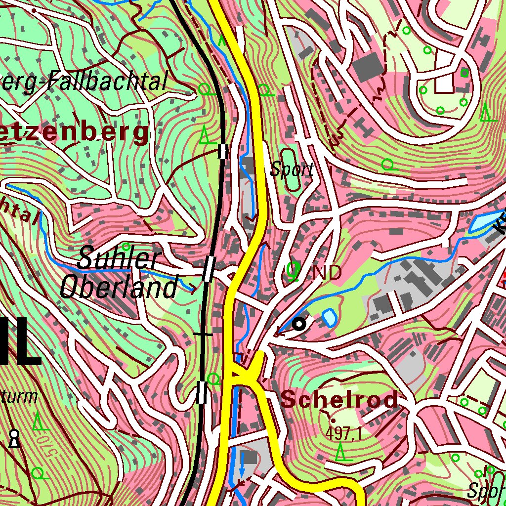 Suhl [5330] Map by Thuringer Landesamt Fur Bodenmanagement Und ...