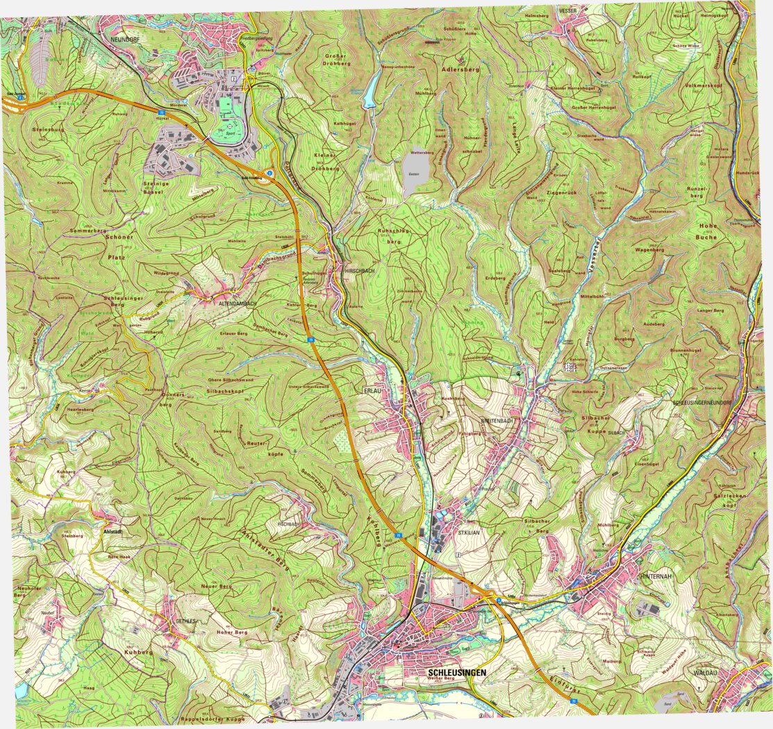 Suhl S [5430] Map by Thuringer Landesamt Fur Bodenmanagement Und ...